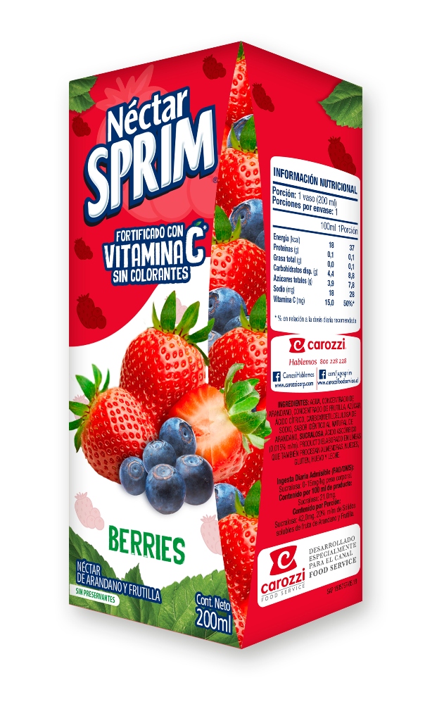 SPRIM NECTAR LEAF BERRIES 200 ML - Carozzi